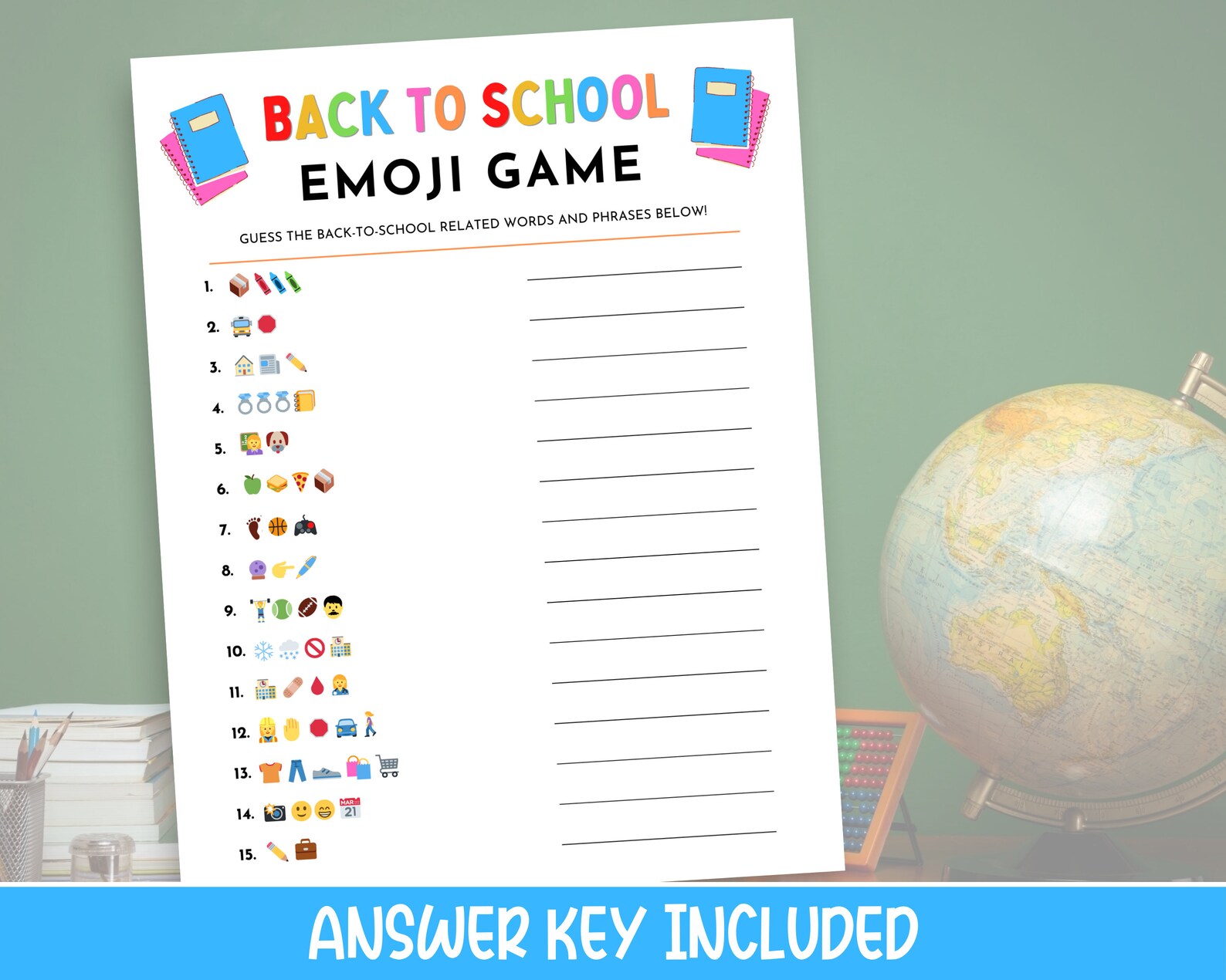 Back to School Game Printable Classroom Games Classroom - Etsy