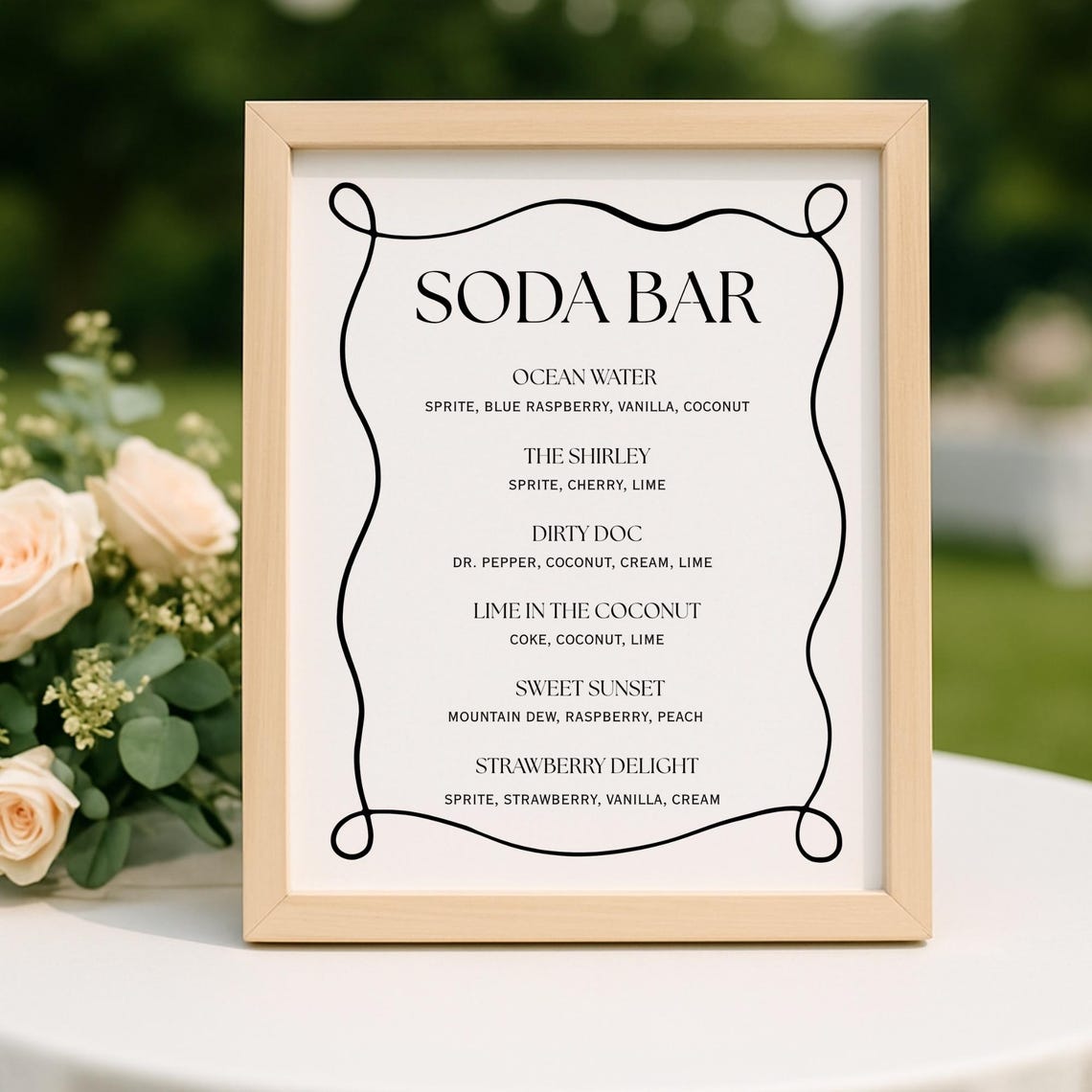 Editable Dirty Soda Bar Sign, Soda Bar Sign Template, Bar Menu for ...