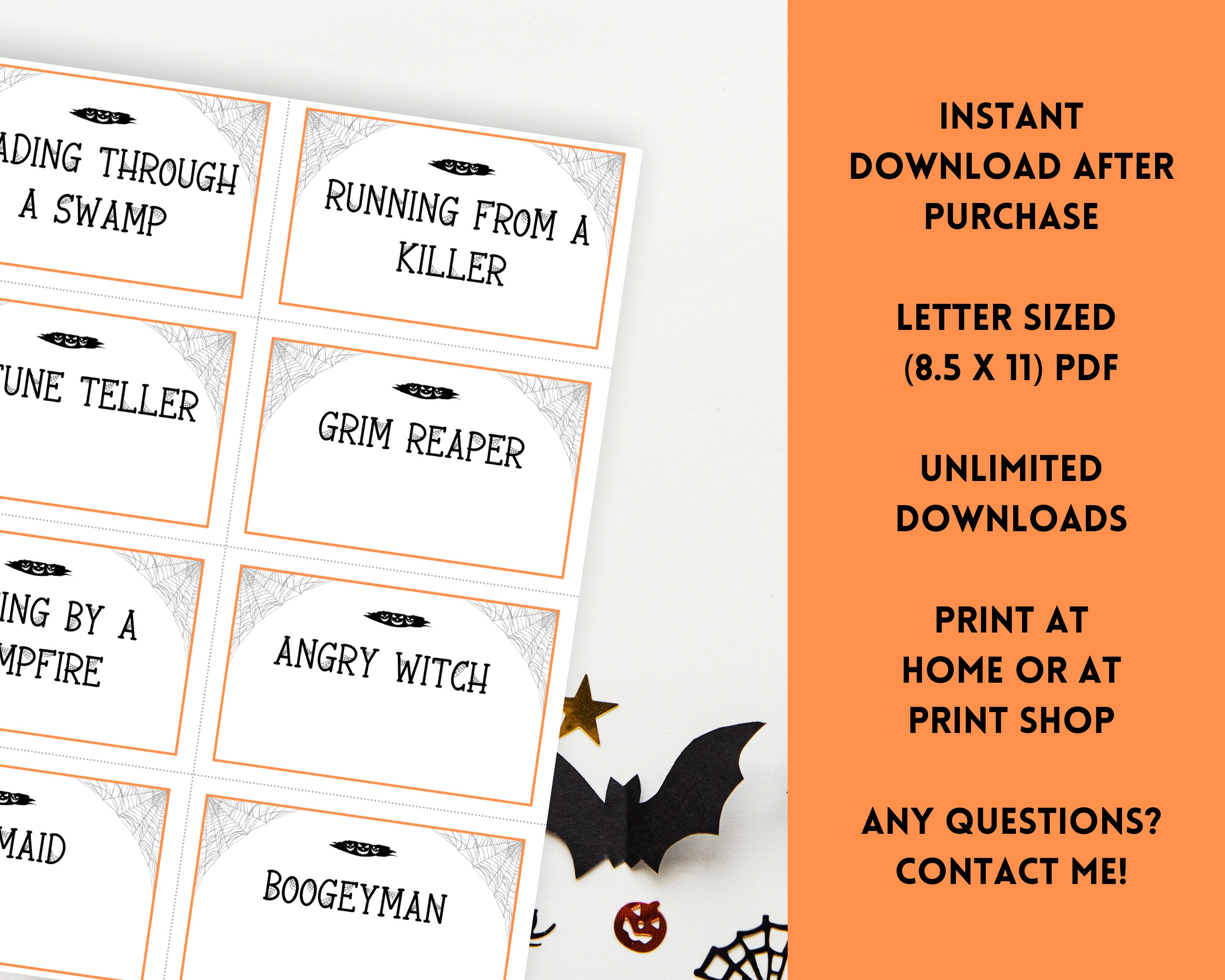 Halloween Charades Halloween Games for Groups Halloween - Etsy