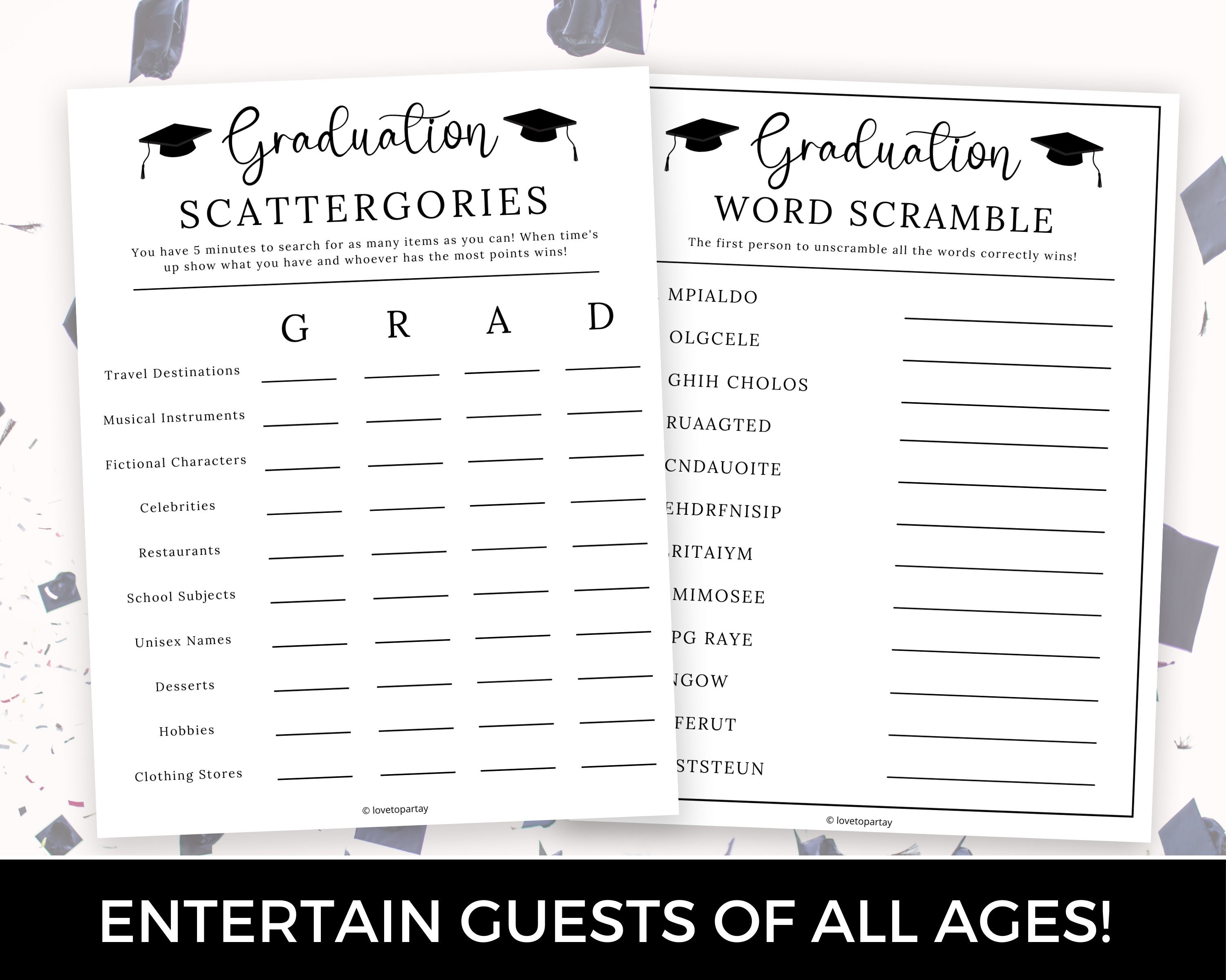 Graduation Party Games Graduation Games Printable Fun - Etsy