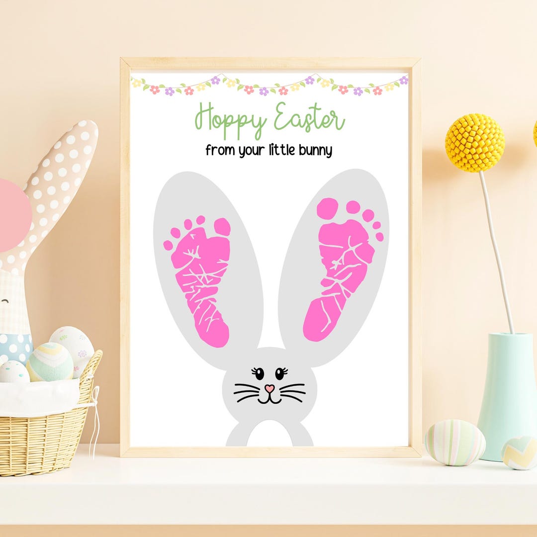 Easter Keepsake Footprint Craft, Hoppy Easter Toddler Art Craft, Easter ...