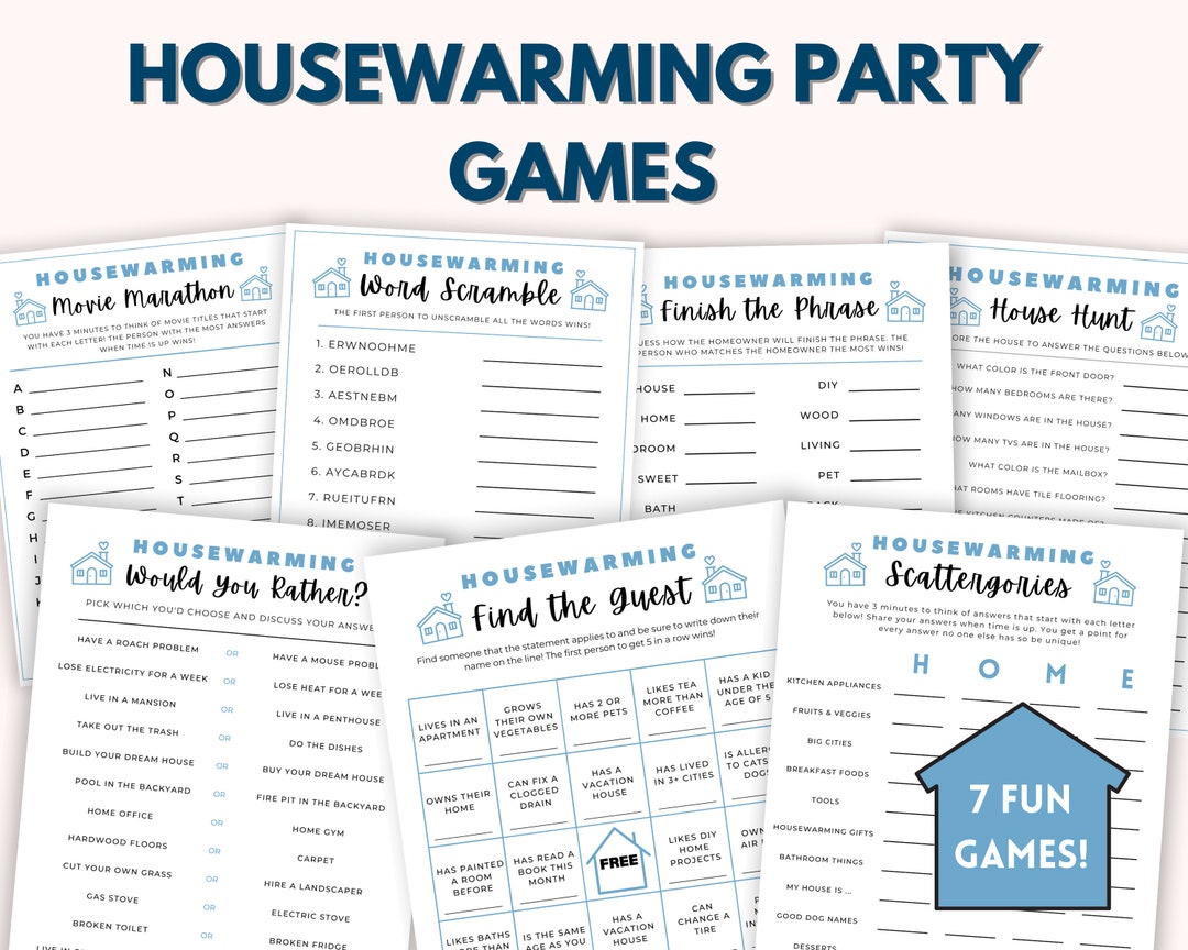 Housewarming Games Bundle, Housewarming Party Games, New Home Party ...