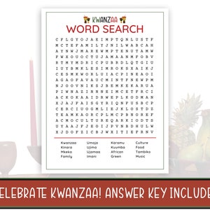 Kwanzaa Activity, Kwanzaa Game, Kwanzaa Word Search, Printable Kwanzaa ...