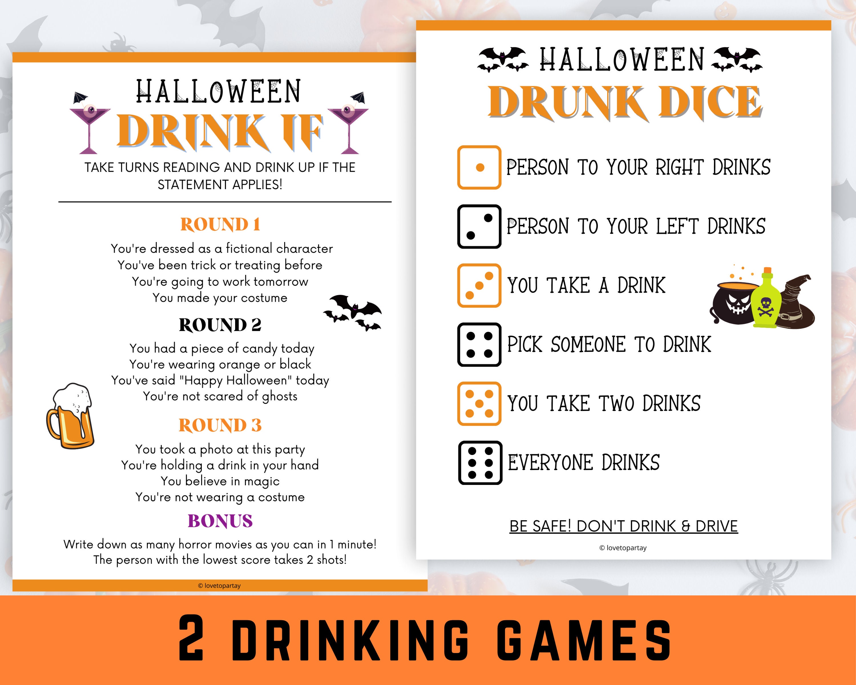 Printable Halloween Games Virtual Halloween Games Halloween | Etsy