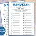 Hanukkah A Z Game, Hanukkah Party Games, Hanukkah Games, Chanukah Game ...