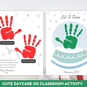 Christmas Handprint Art Bundle, 2024 Christmas Keepsake Crafts, Holiday ...