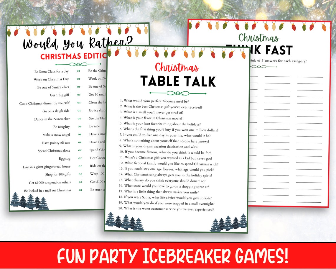 Printable Christmas Party Games 20 Christmas Games Bundle - Etsy