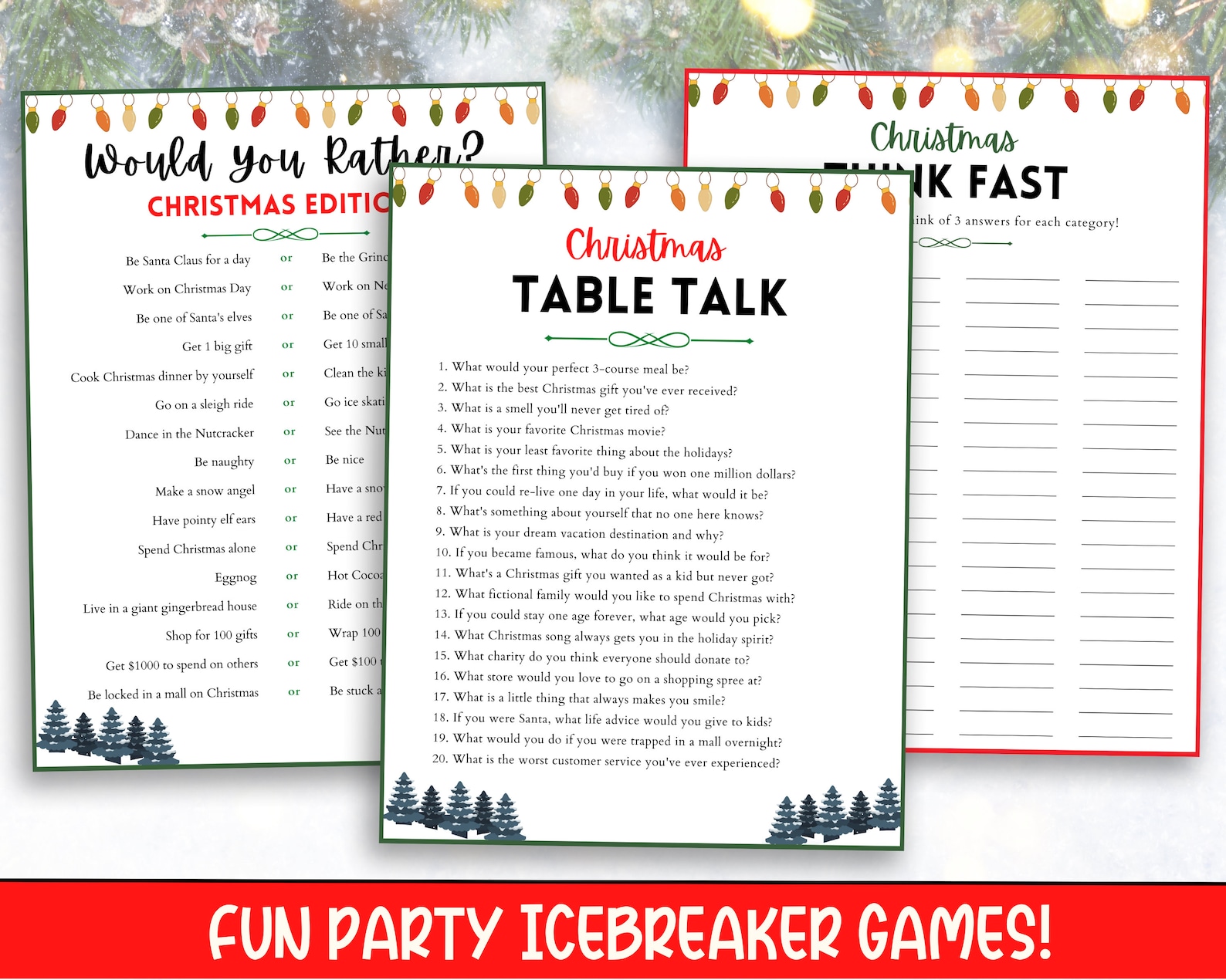 Printable Christmas Party Games 20 Christmas Games Bundle - Etsy