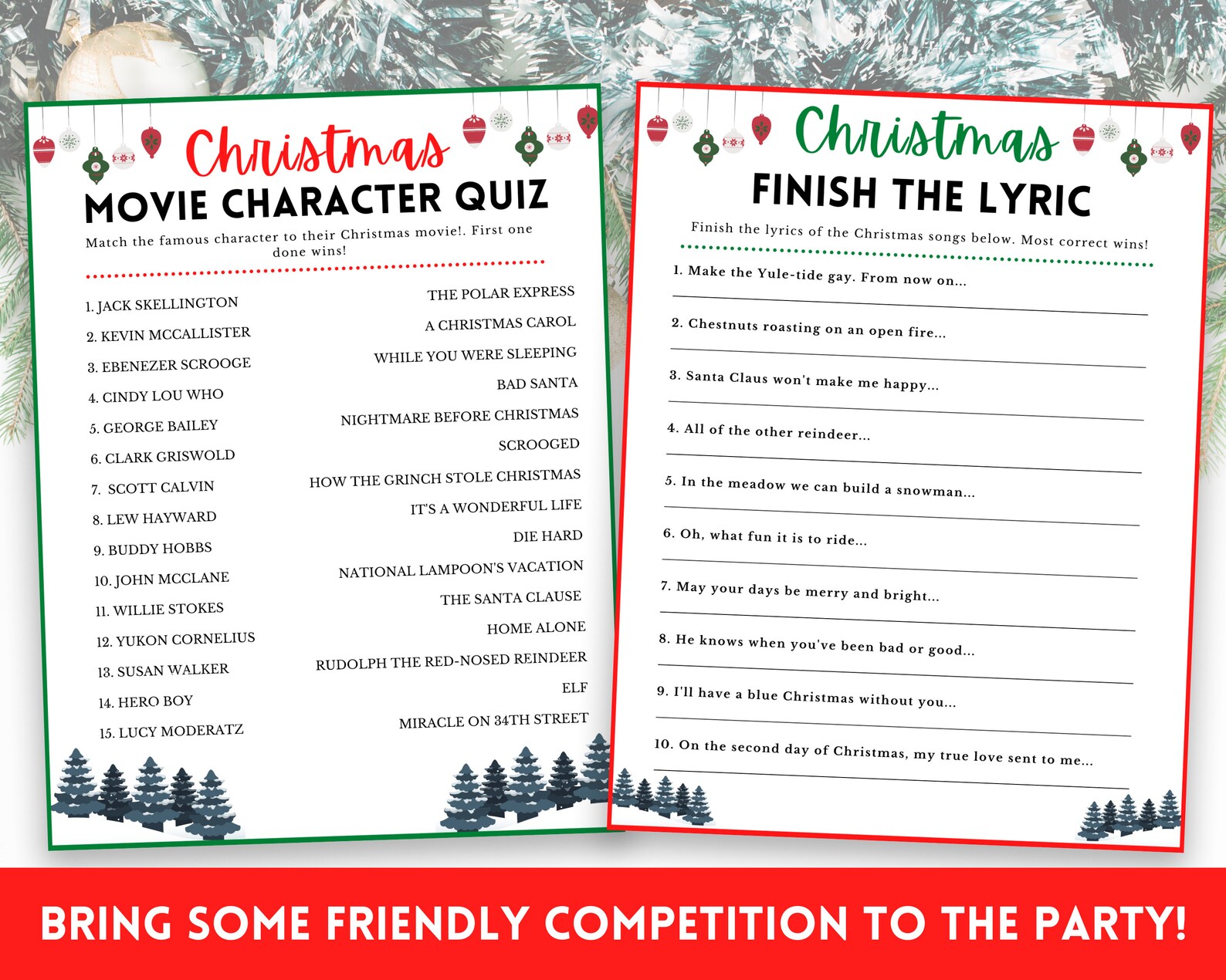 Christmas Trivia Game Bundle Christmas Party Games Christmas - Etsy