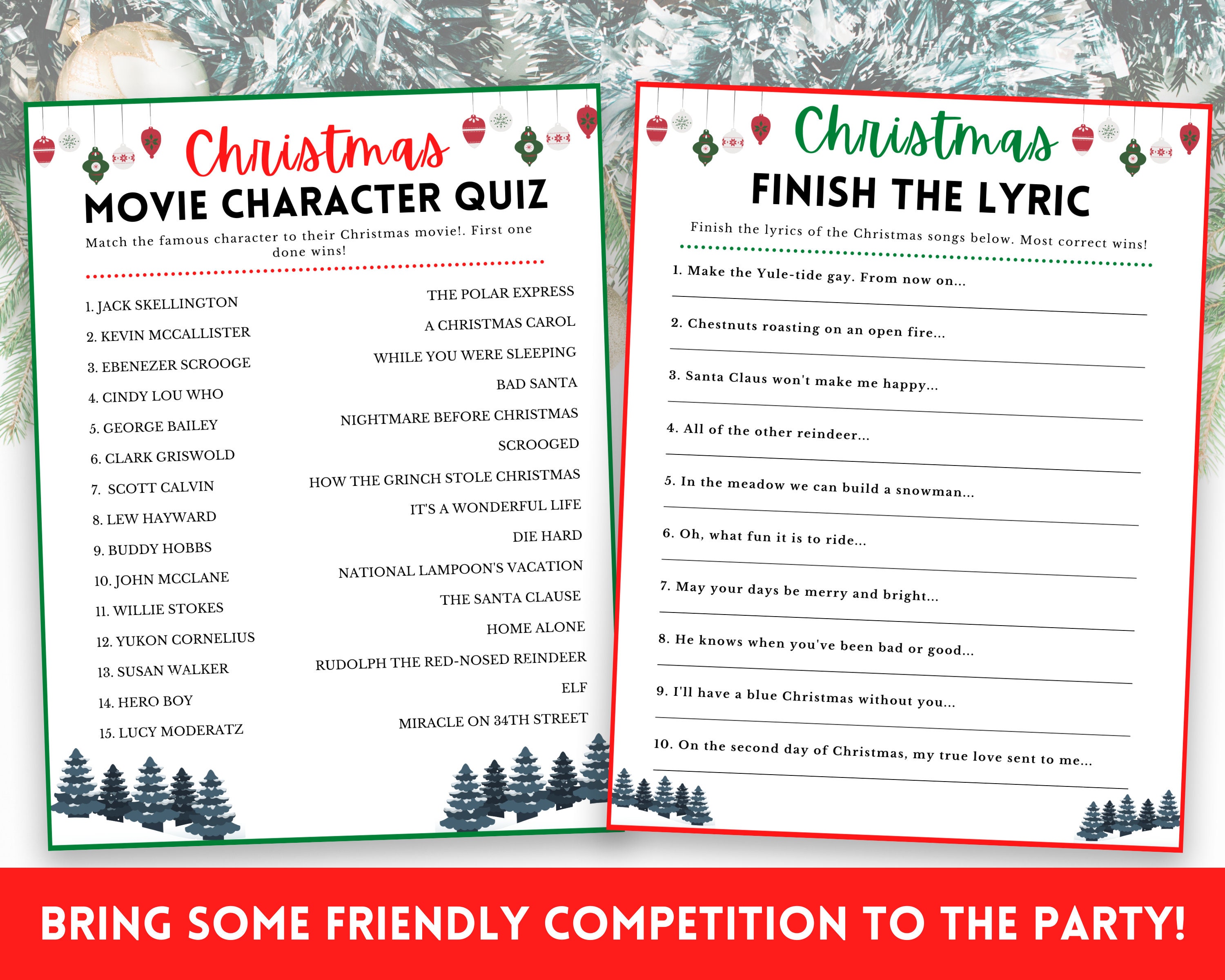 Christmas Trivia Game Bundle Christmas Party Games Christmas - Etsy