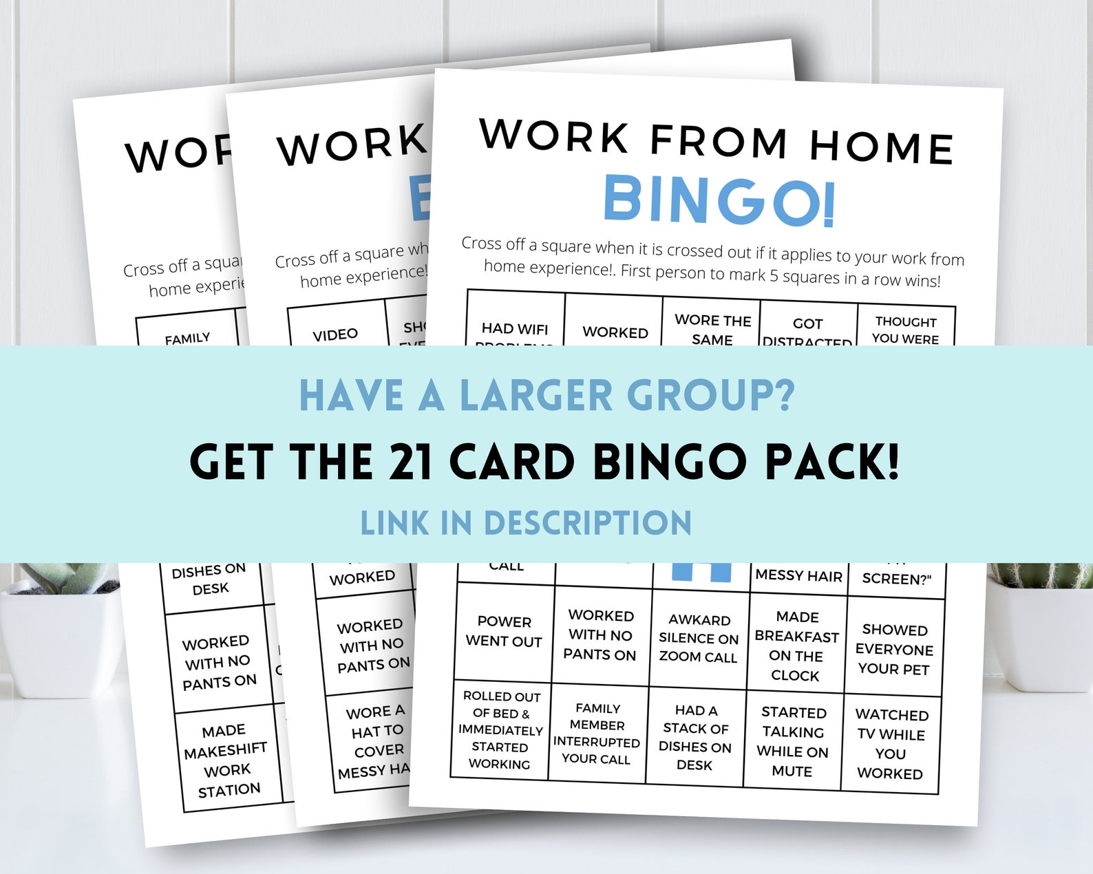Work From Home Bingo, Virtual Office Game, Zoom Bingo, Work Party Game ...
