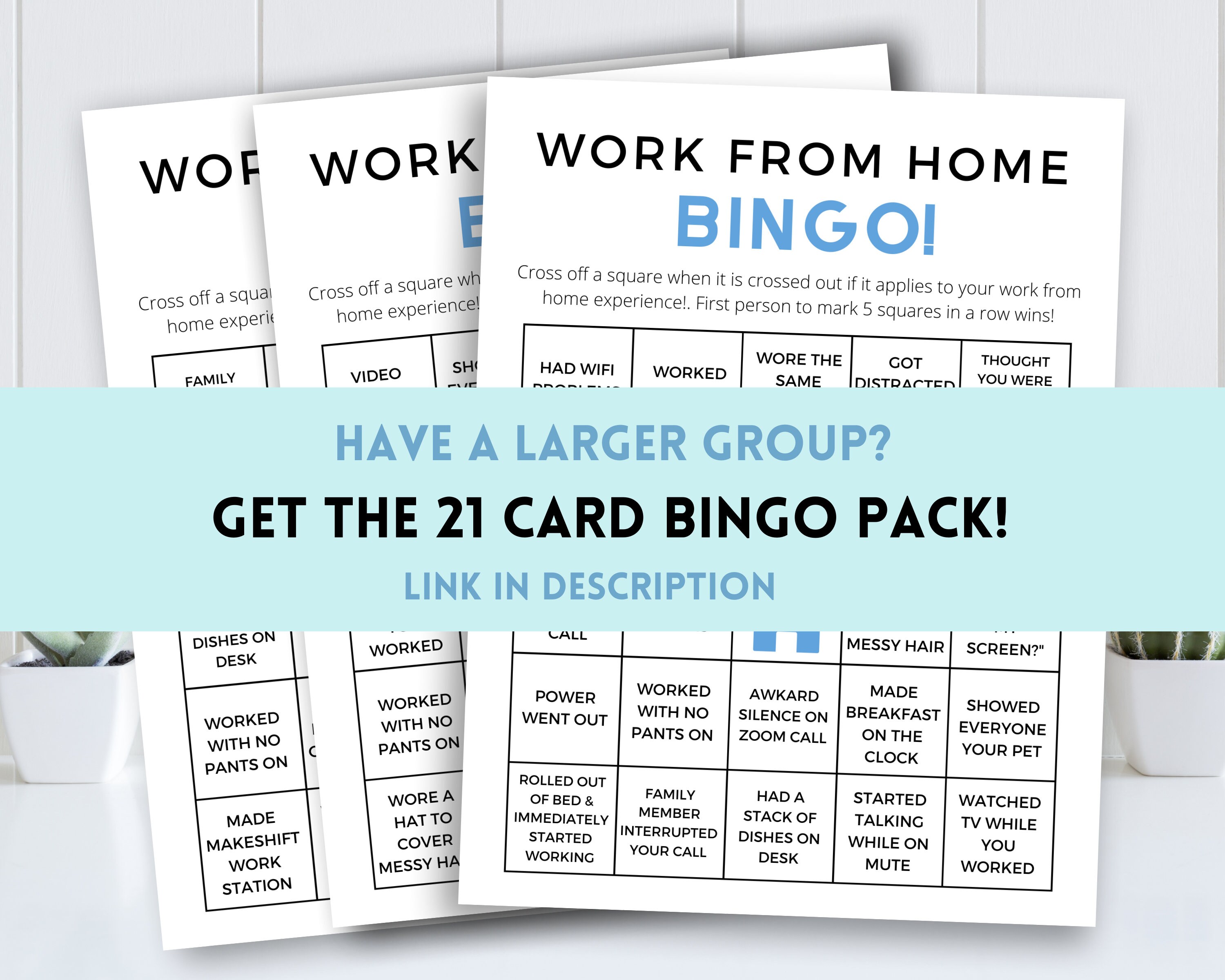 Work From Home Bingo, Virtual Office Game, Zoom Bingo, Work Party Game ...