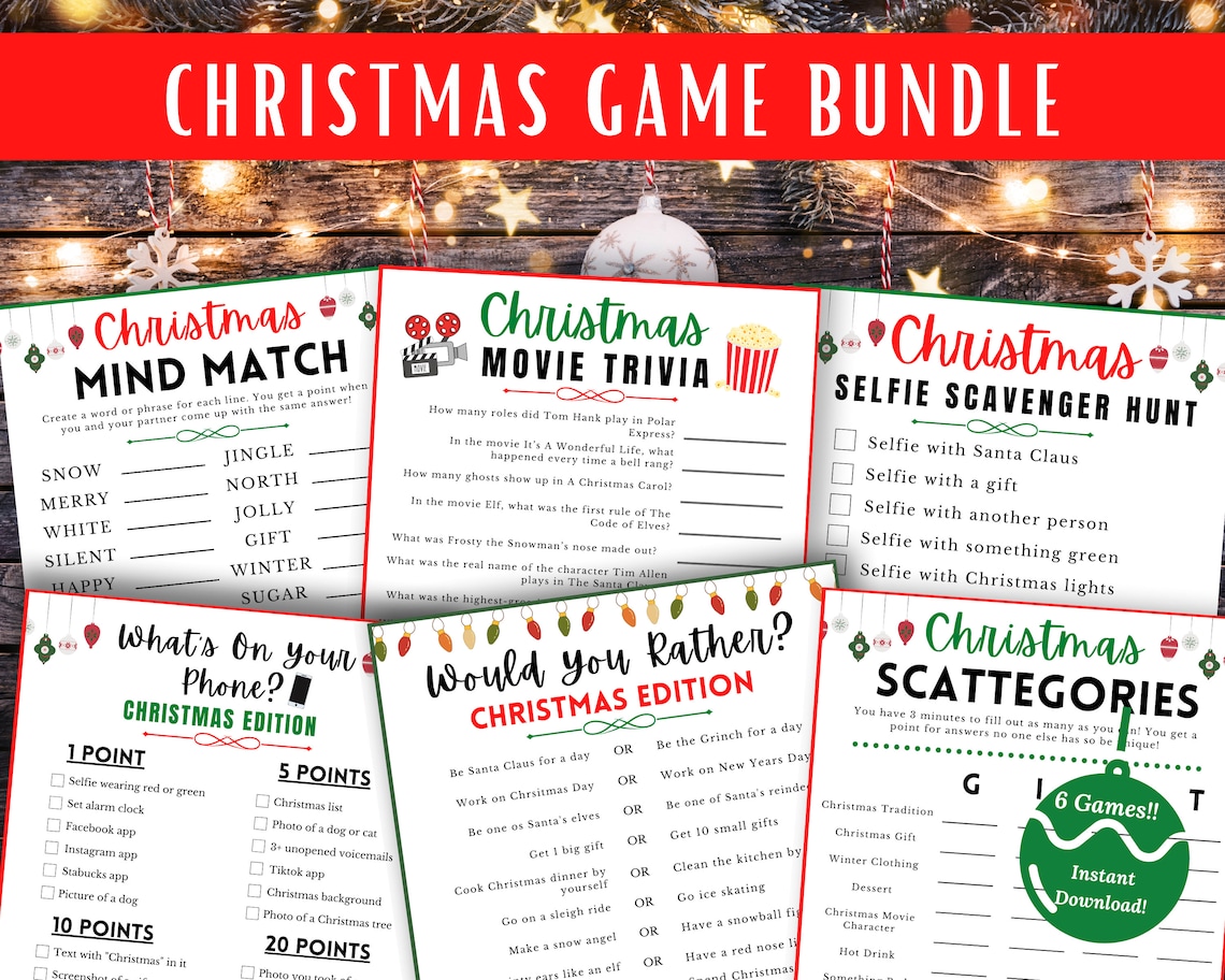 Virtual Christmas Games Bundle Christmas Games Bundle | Etsy