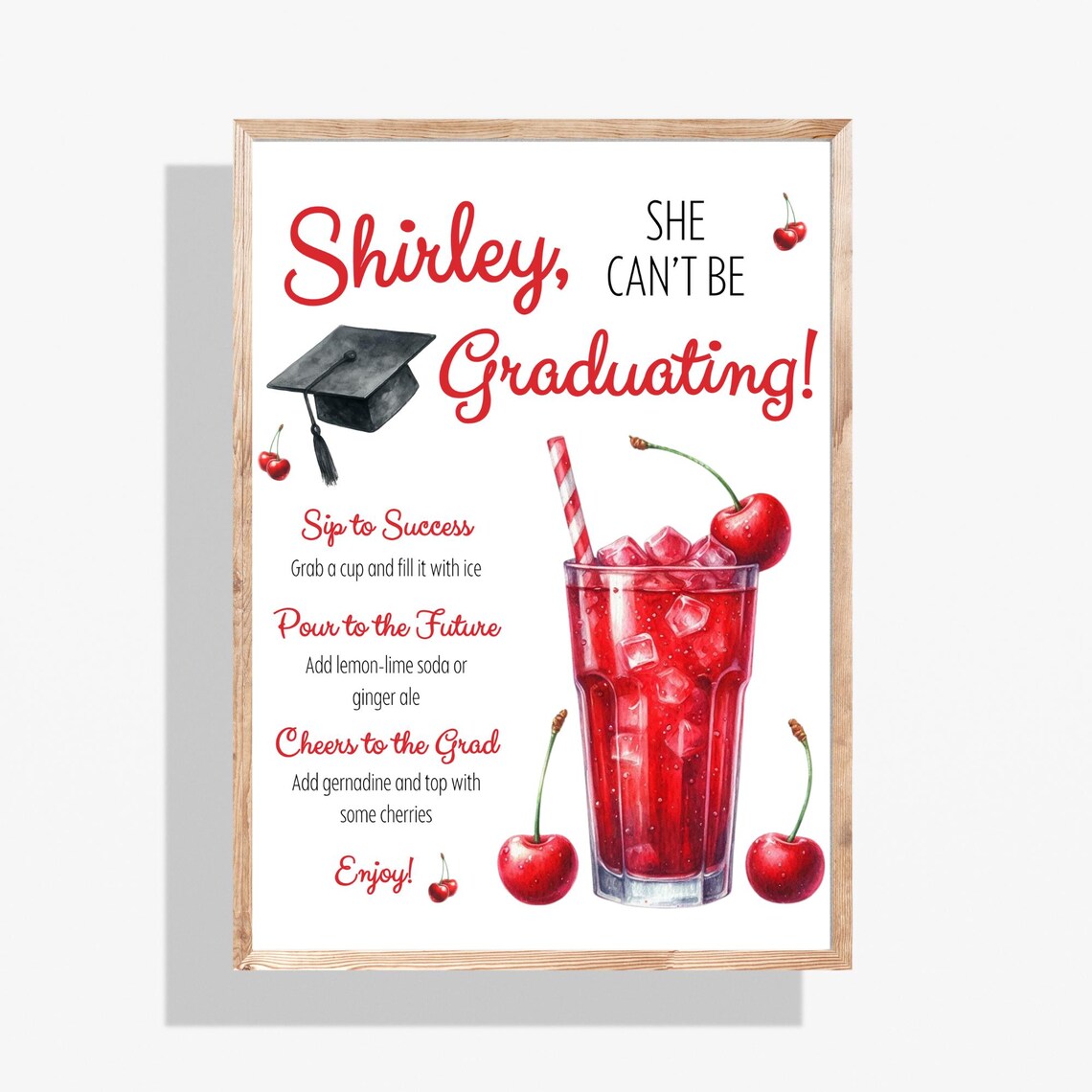 Shirley Temple Bar Graduation Sign, Shirley She Can’t Be Graduating ...