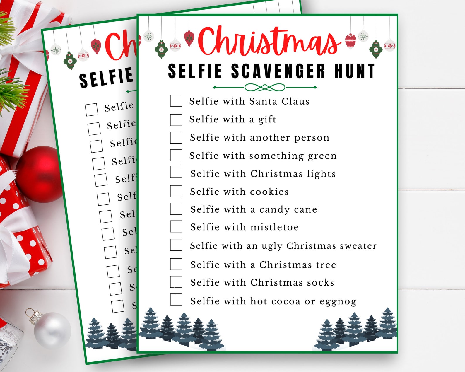Christmas Selfie Scavenger Hunt Game Christmas Printable - Etsy