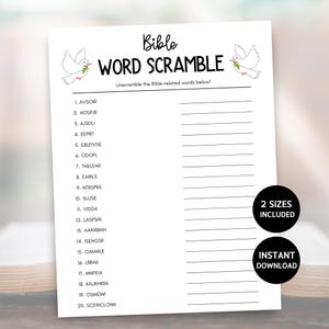 Bible Word Scramble, Bible Games for Adults Teens, Bible Study Game ...
