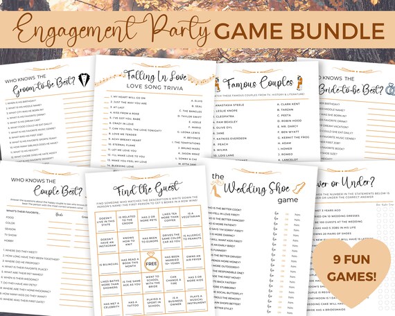 Engagement Party Games Bundle Engagement Party Games Fall - Etsy