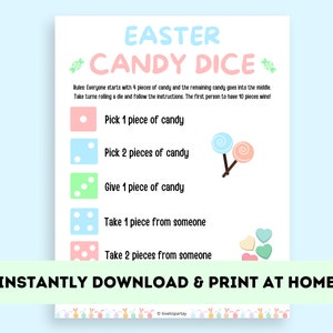 Easter Game for Kids, Candy Dice Game, Easter Party Games for Kids ...