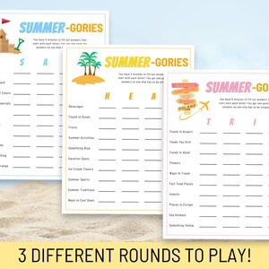 Printable Summer Party Game, Summer Games for Kids and Adults, Summer ...