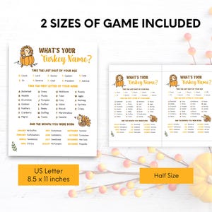 What's Your Turkey Name, Printable Thanksgiving Game, Office ...