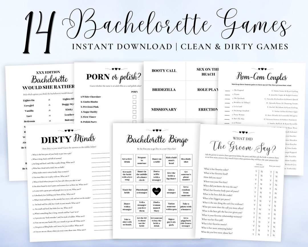 Bachelorette Party Games Printable, Bachelorette Party Games Dirty ...