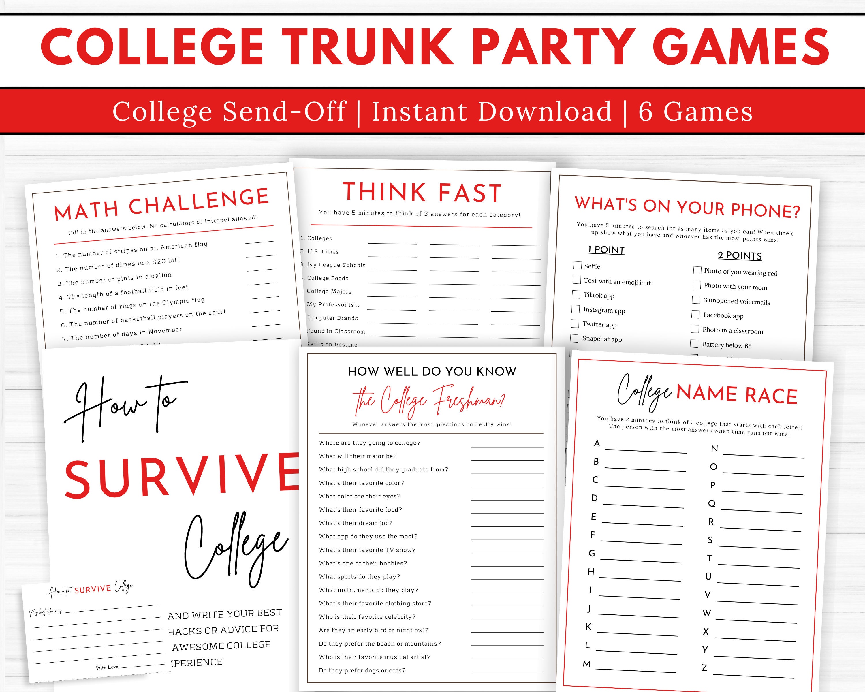 College Trunk Party Games College Going Away Party Games 10
