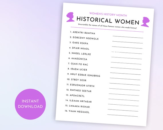 Women's History Month Women's History Month Game | Etsy