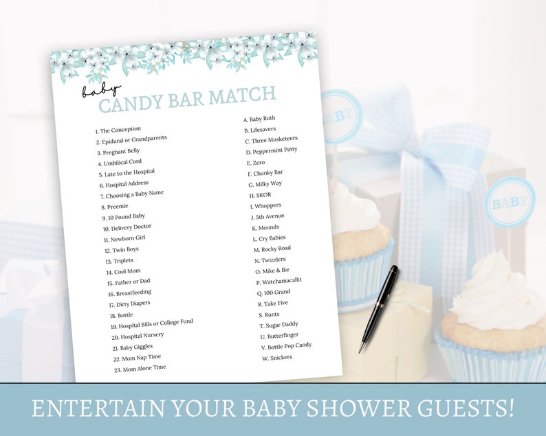 Baby Candy Match Game Baby Shower Game Printable Baby Shower - Etsy