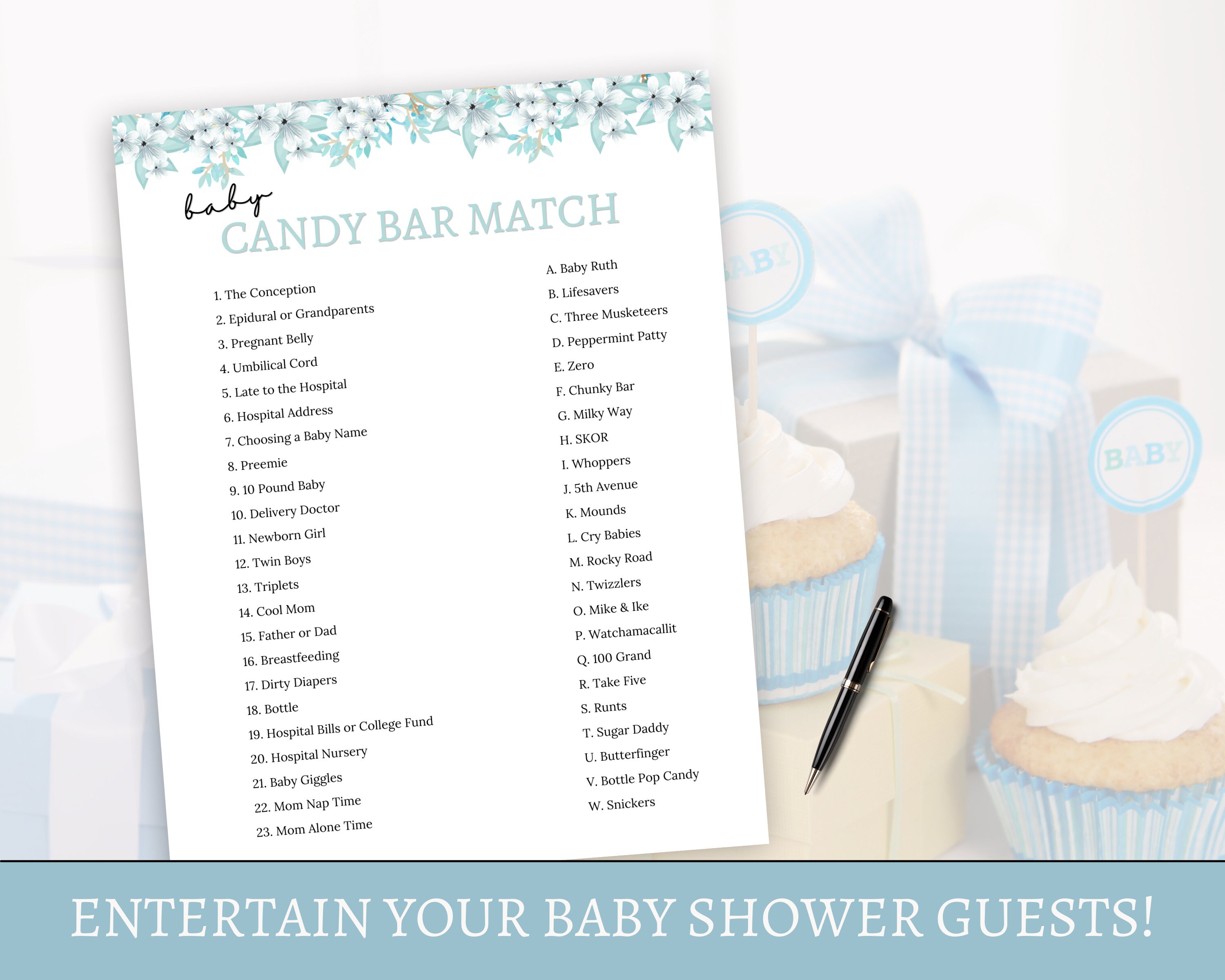 Baby Candy Match Game Baby Shower Game Printable Baby Shower - Etsy