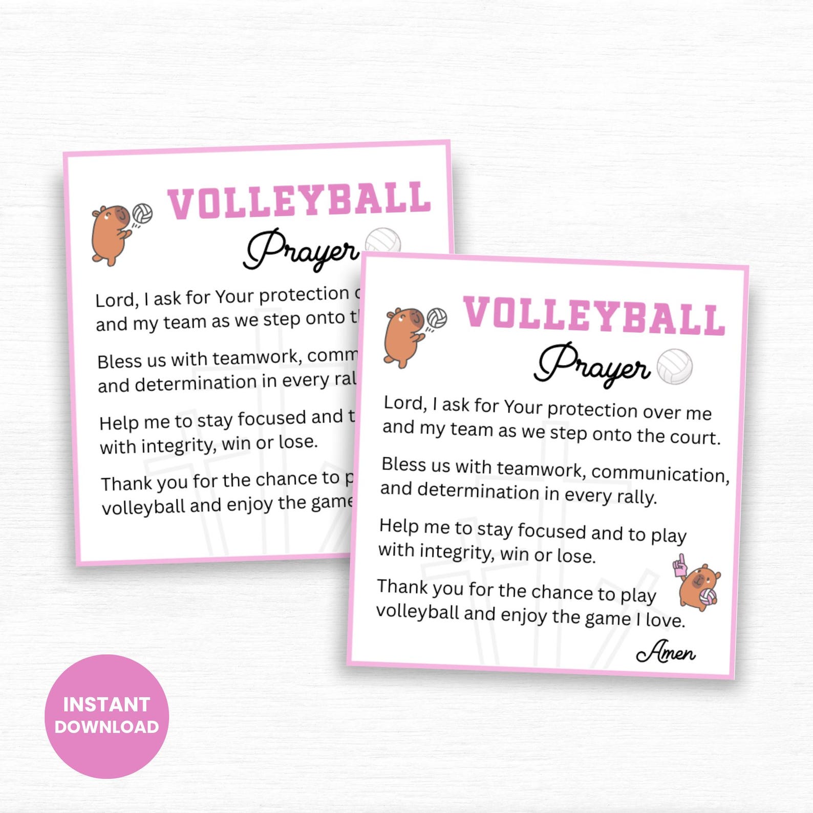 Volleyball Player Prayer Cards, Volleyball Prayer Tags - Etsy