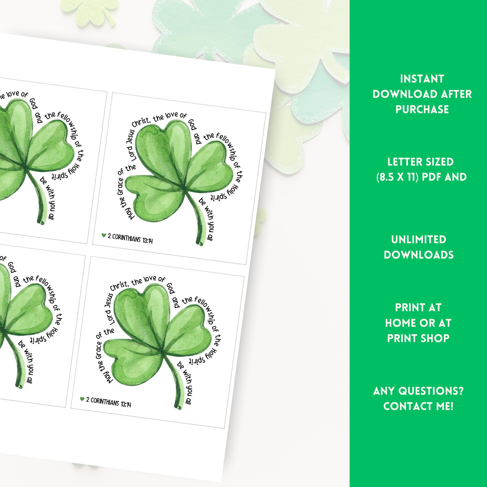 Religious St. Patrick's Day Card, Shamrock Holy Trinity, Sunday School ...
