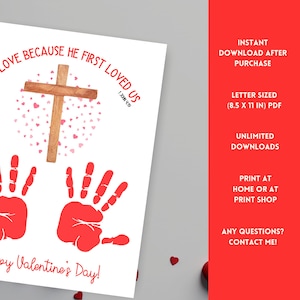 Preschool Valentine's Bible Handprint Craft, Valentine’s Handprint ...