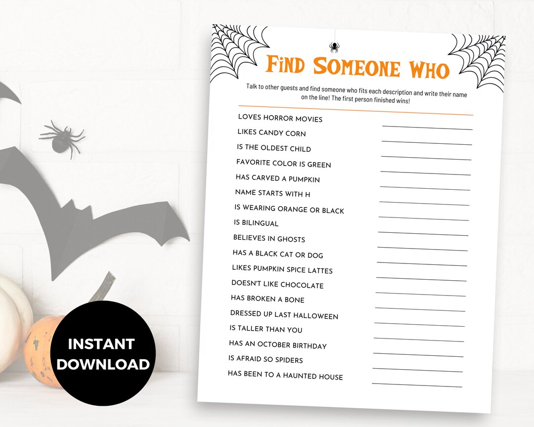 Halloween Party Icebreaker, Halloween Party Games for Group, Fun ...