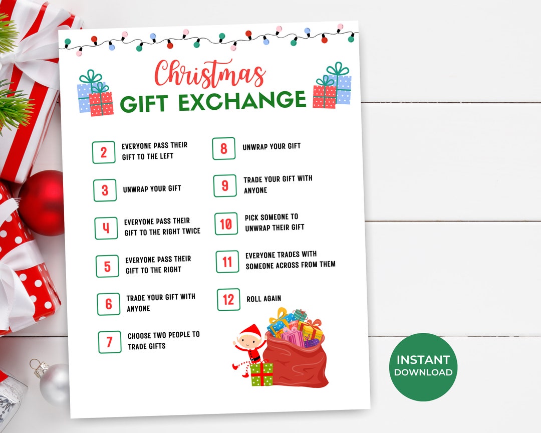 Christmas Dice Gift Exchange, Pass the Present Game, Christmas Gift ...