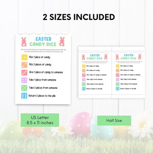 Easter Candy Dice, Easter Game for Kids Printable, Fun Easter Game ...