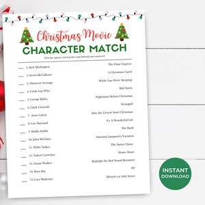 Christmas Movie Quiz, Printable Christmas Game, Fun Christmas Game ...