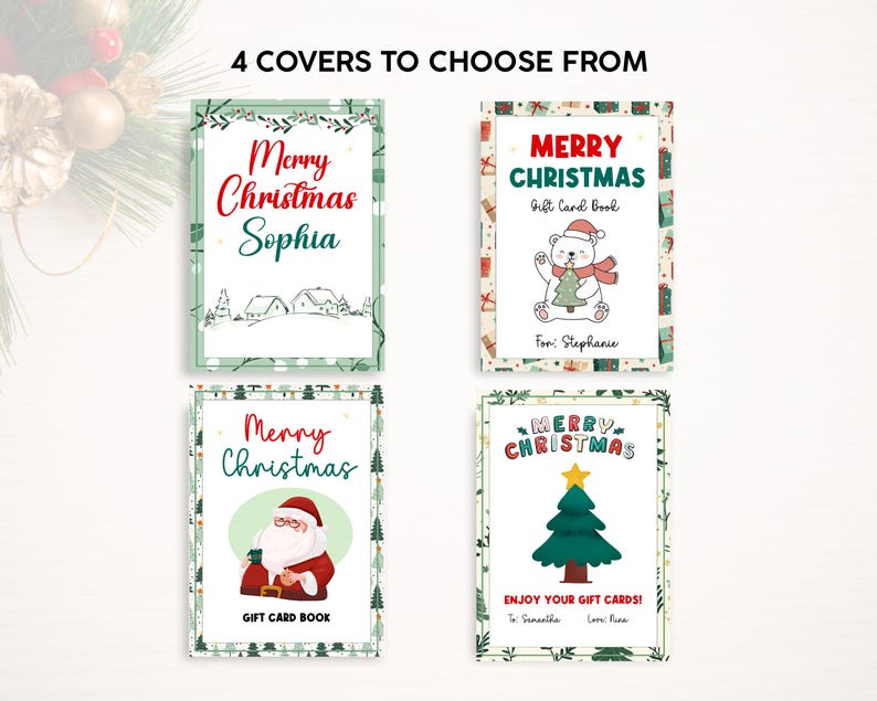 Christmas Gift Card Book, Editable Gift Card Holder, Personalized Gift ...