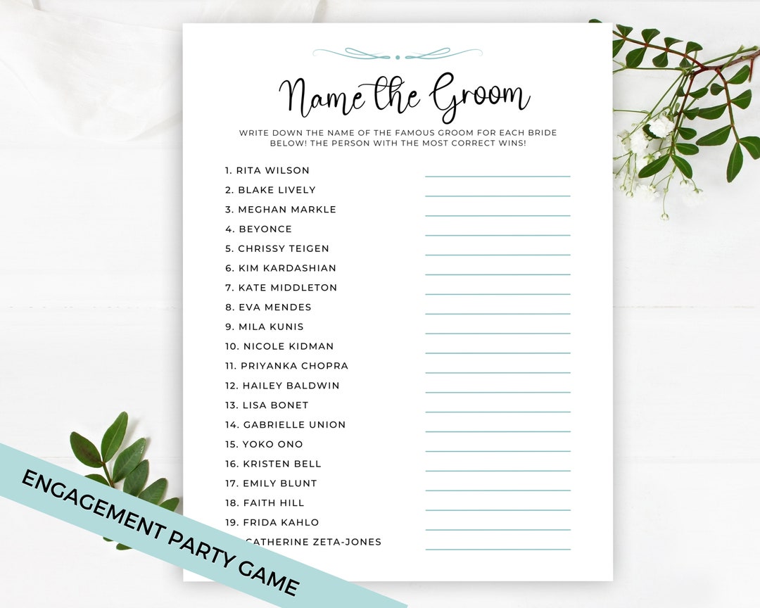 Engagement Party Game Printable, Fun Engagement Party Game, Couples ...