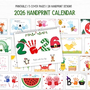 2026 Handprint Calendar Craft, Calendar Keepsake Gift From Kids ...