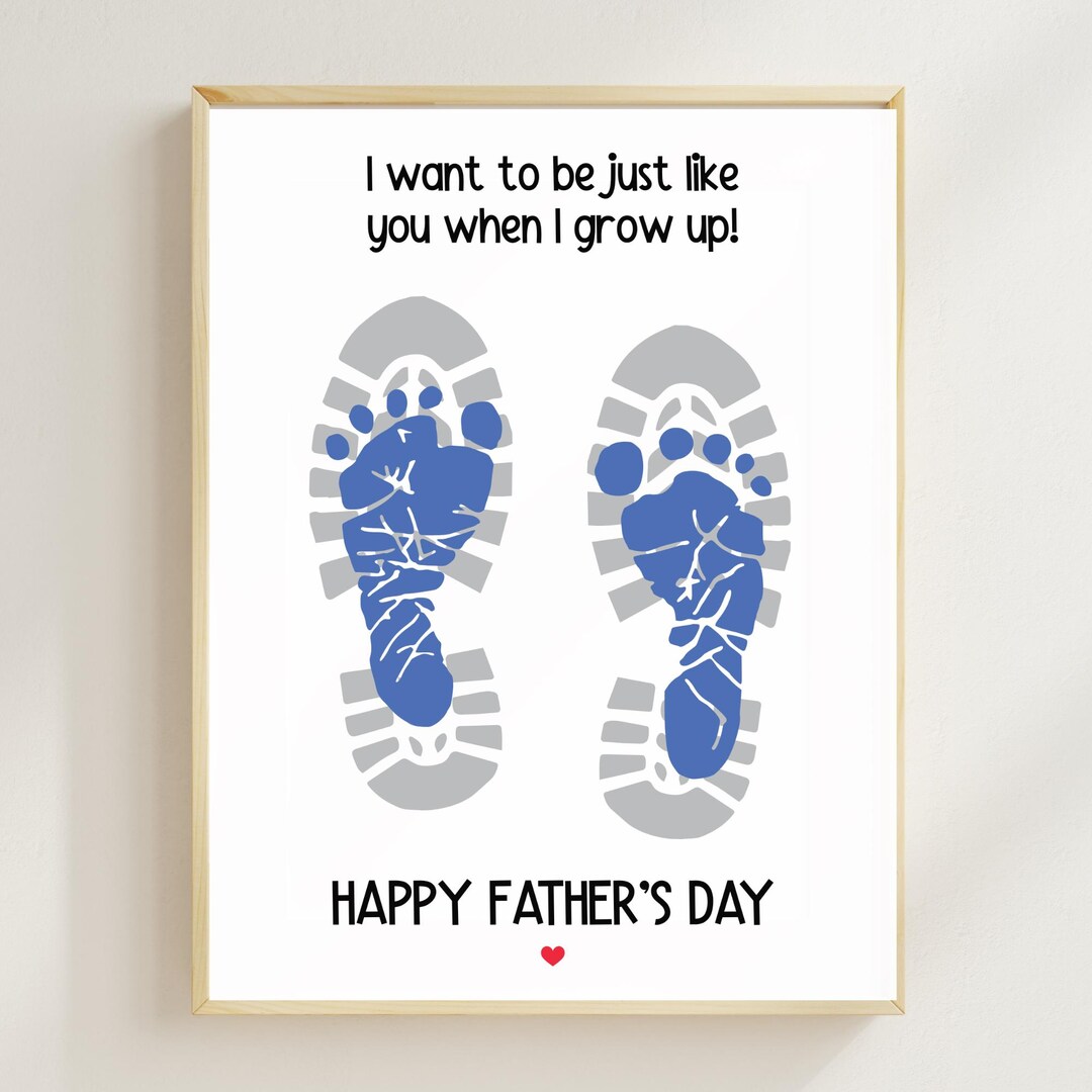 Father's Day Footprint Craft, Father's Day Keepsake Craft, Father's Day ...