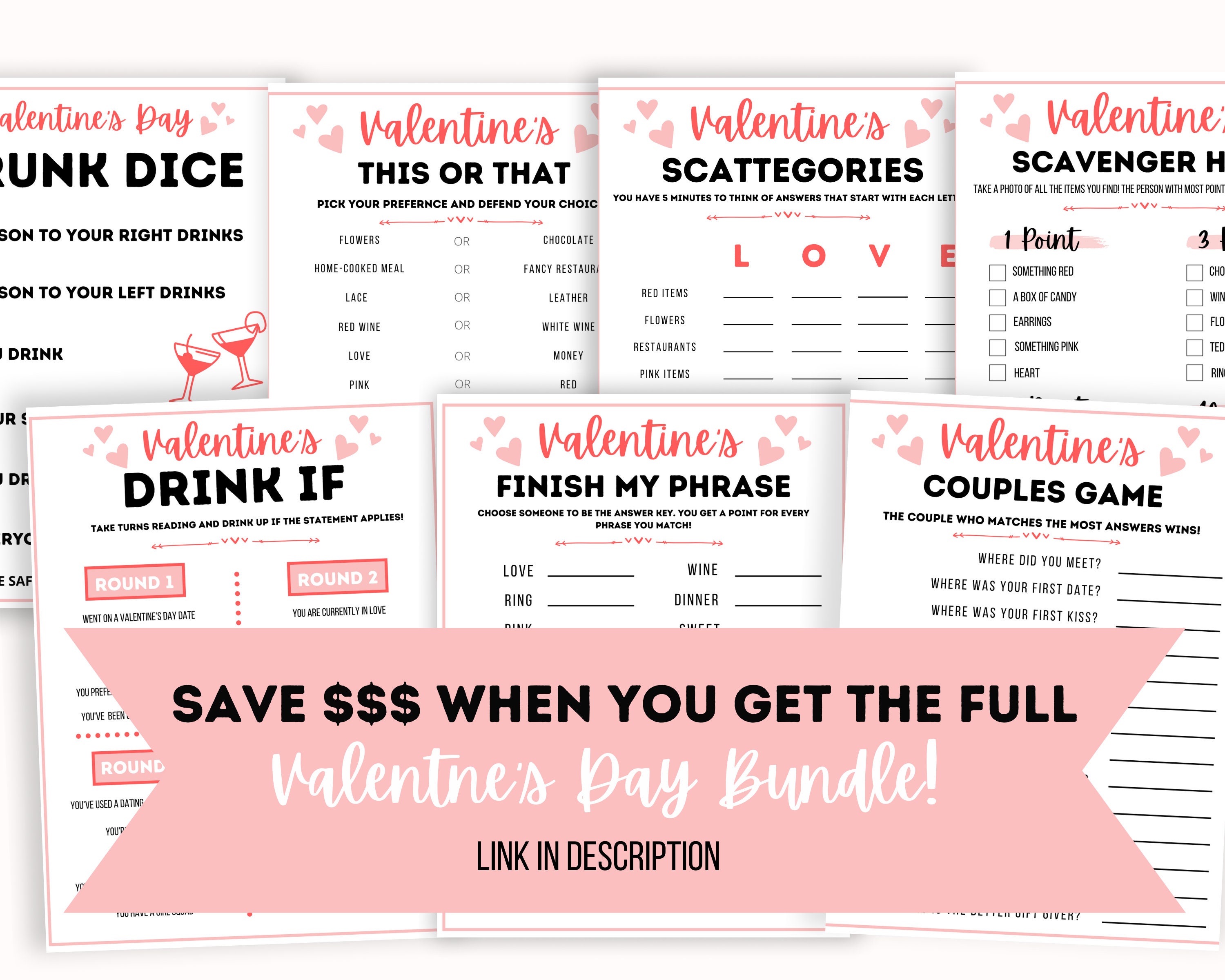 Valentine's Day Scattegories, Printable Valentine's Game, Virtual ...