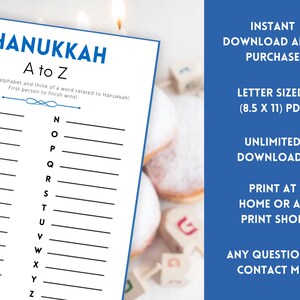 Hanukkah Party Games Bundle, Printable Hanukkah Games, Chanukah Games ...