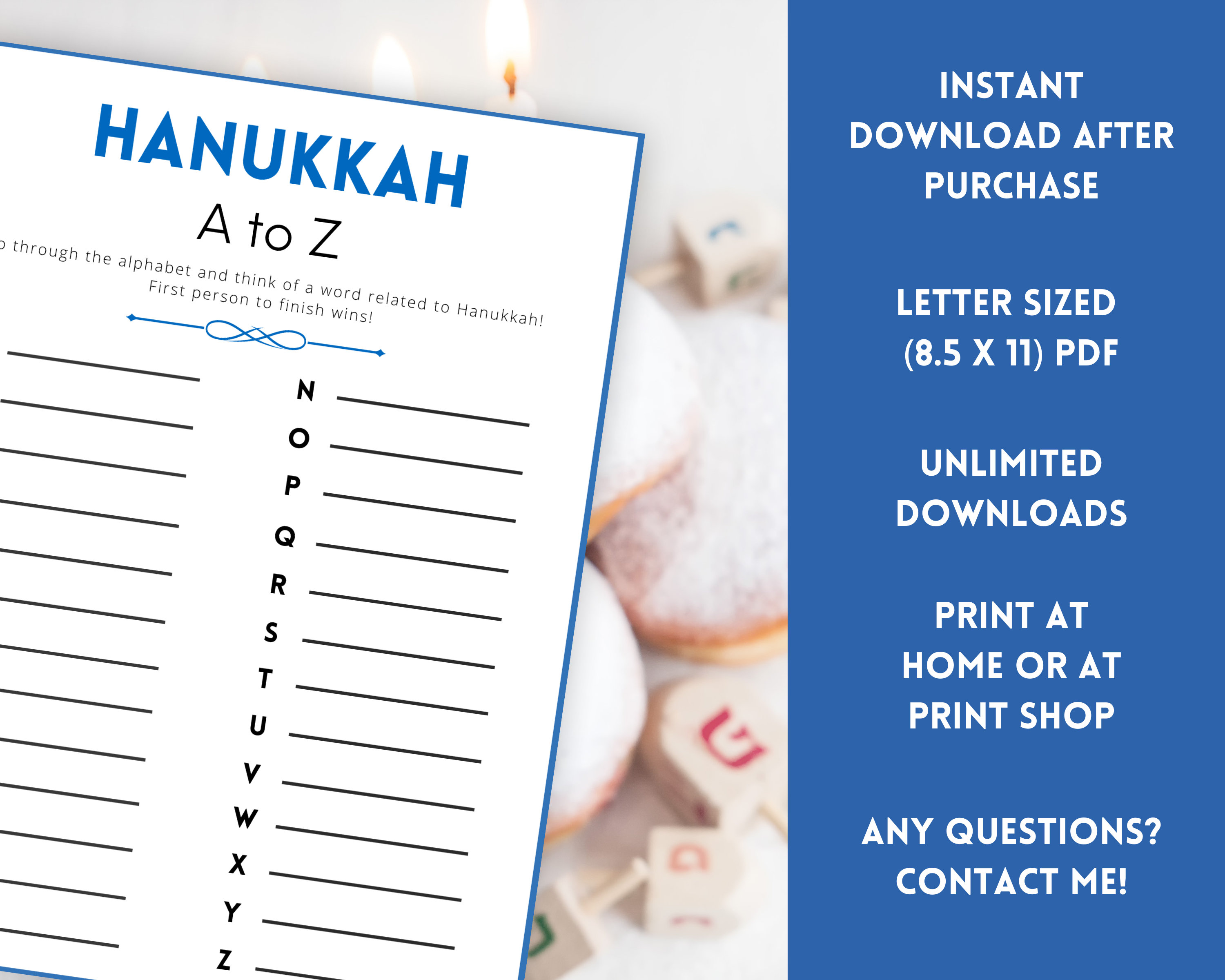 Hanukkah Party Games Bundle Printable Hanukkah Games - Etsy