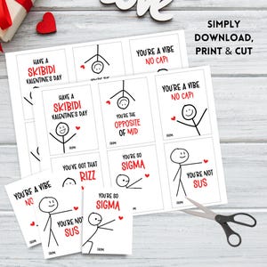 Gen Z Slang Valentine Cards, Kids Tween Valentine's Day Cards, Funny ...