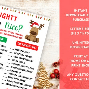 Naughty or Nice Christmas Game, Christmas Games for Adults, Christmas ...
