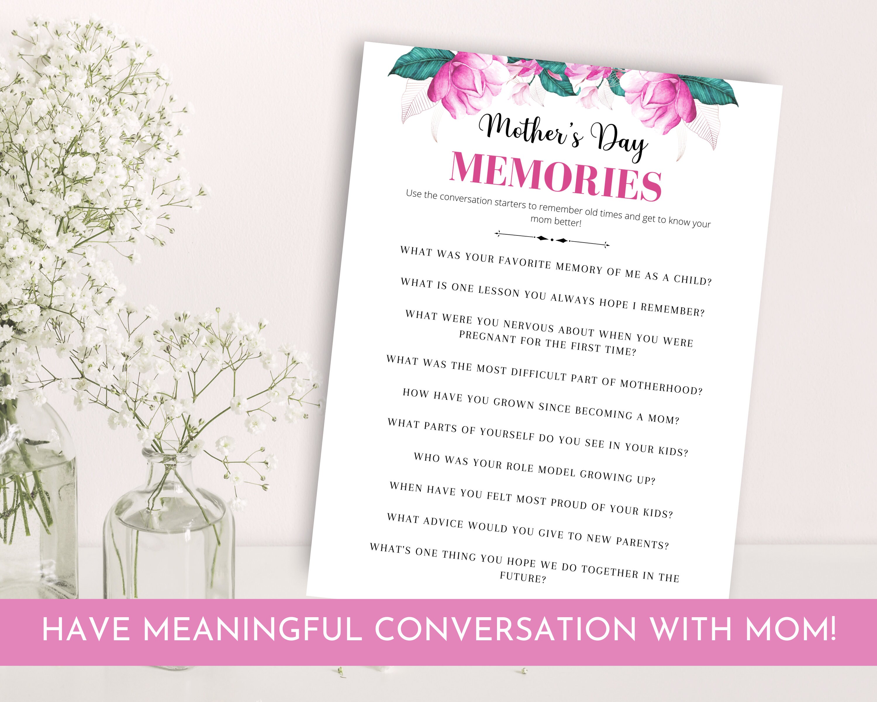 Mother's Day Conversation Starters, Mother's Day Brunch Games, Mother's ...