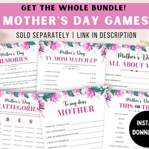 Mother's Day Party Game, Fun Mother's Day Games, Mother's Day Game ...