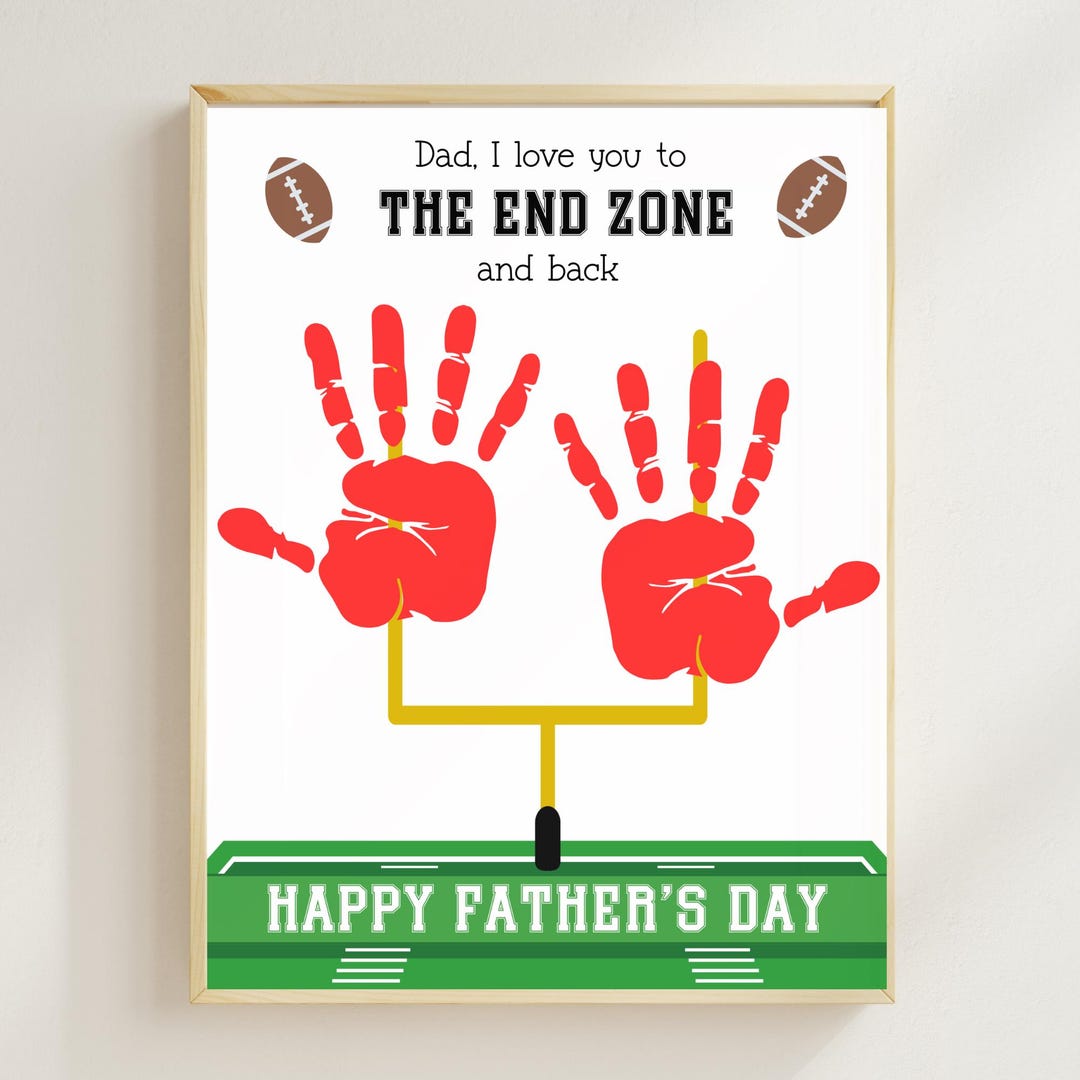 Father's Day Handprint Craft, Football Father's Day Keepsake Craft ...