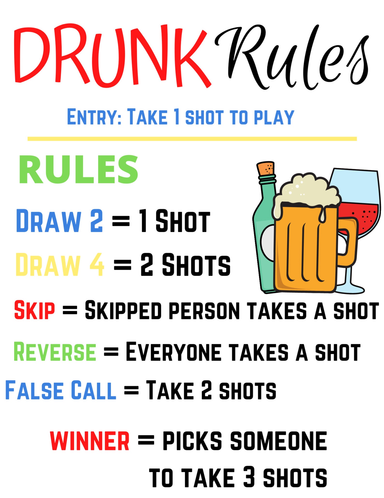 Drunk Dice & Drunk Rules Bundle Printable Party Games Virtual | Etsy