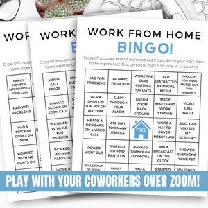 Work From Home Bingo, Virtual Office Game, Zoom Bingo, Work Party Game ...